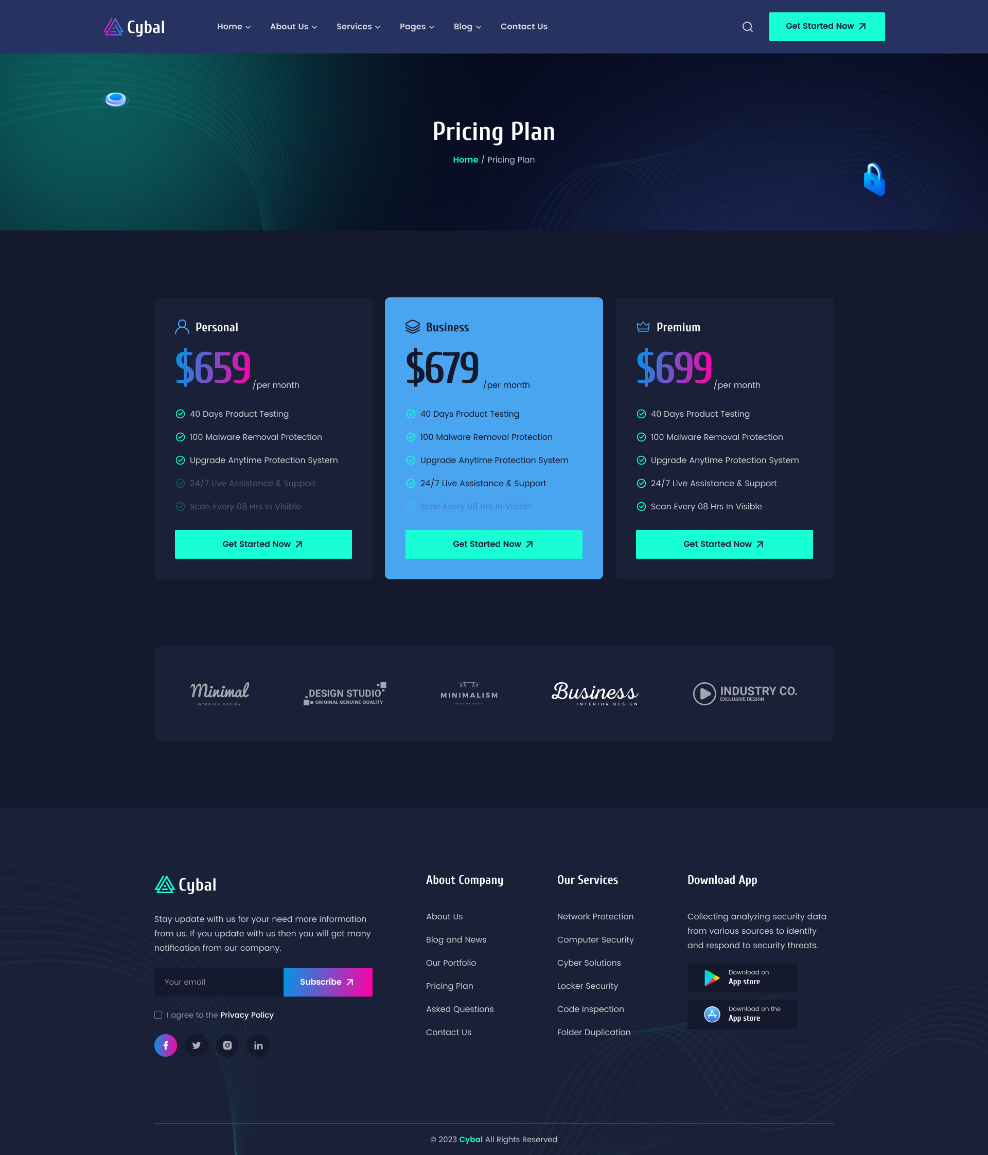 Cybal - Cyber Security Figma Template by 4damsthems | ThemeForest
